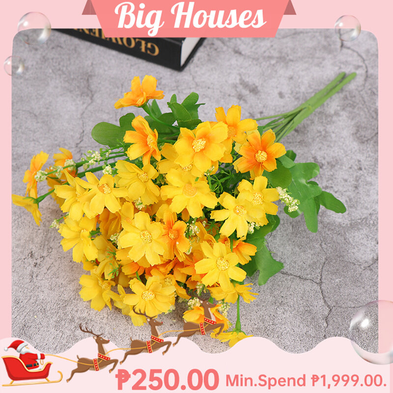 [Big Houses] 1 Bouquet 7 Branch 28 Head Daisy Artificial Flower Wedding ...