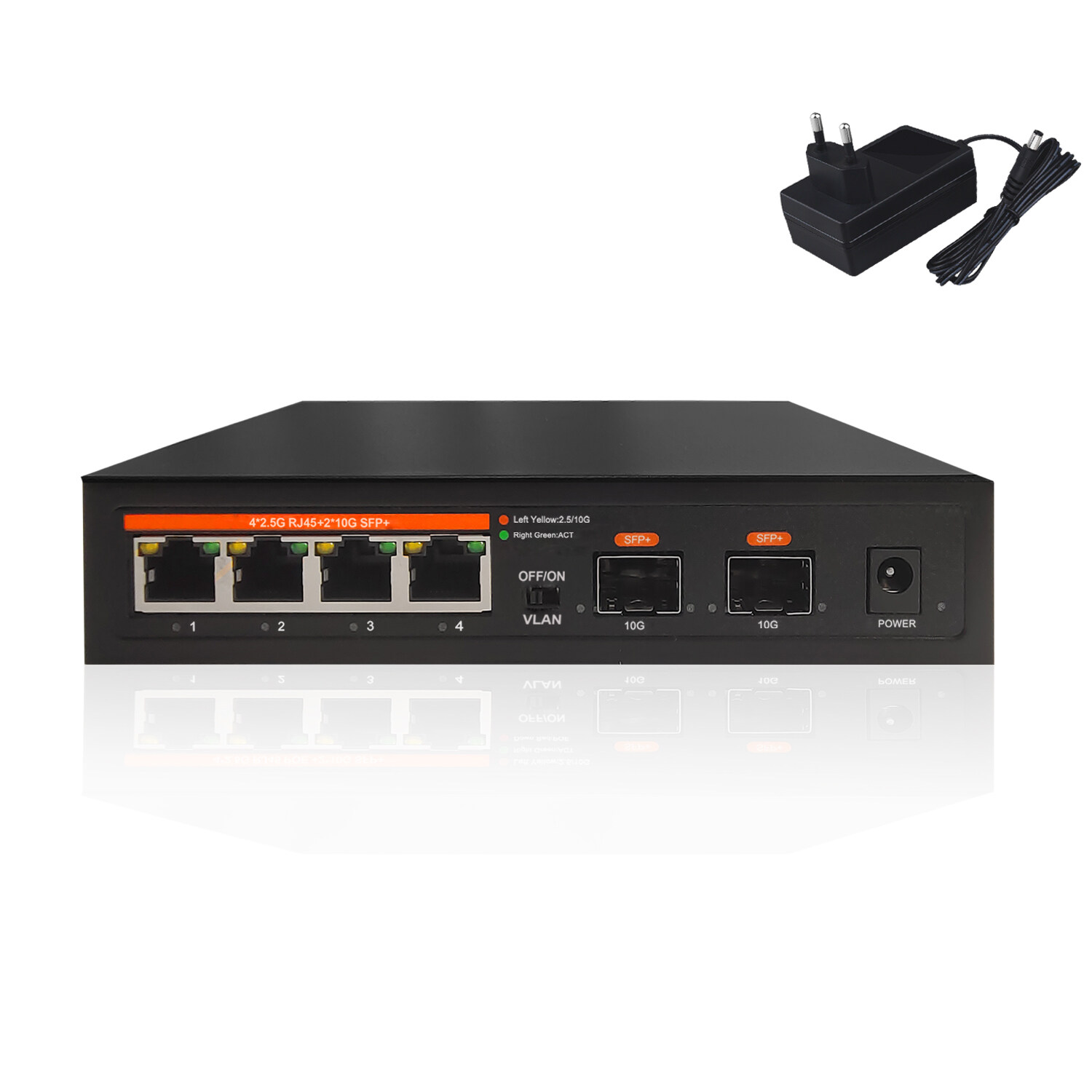 2.5G Network Ethernet Switch Unmanaged LAN Hub VLAN 4*2.5G+2*10G SFP+ ...