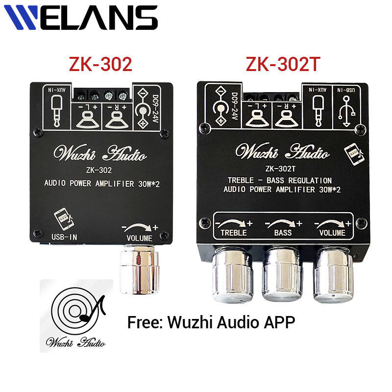 ZK-302 302T 30Wx2 2.0 Channel Stereo Audio Digital Power Amplifier ...