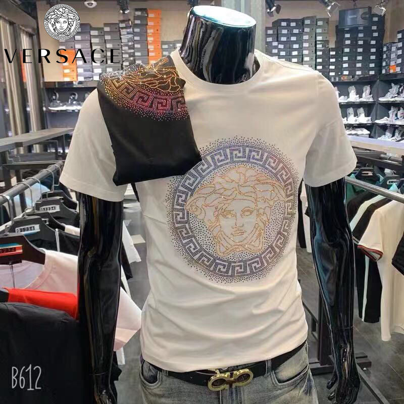 ยุโรปและอเมริกาใหม่ Versac ผู้ชายและผู้หญิงเดียวกันแฟชั่นสบายๆแขนสั้น ...