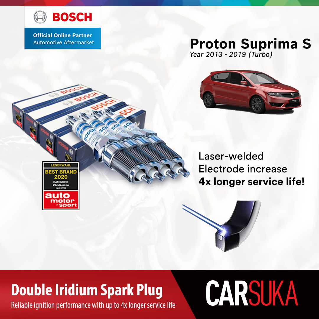 Bosch Double Iridium Spark Plug VR7SII33U for Proton Suprima S (Turbo ...