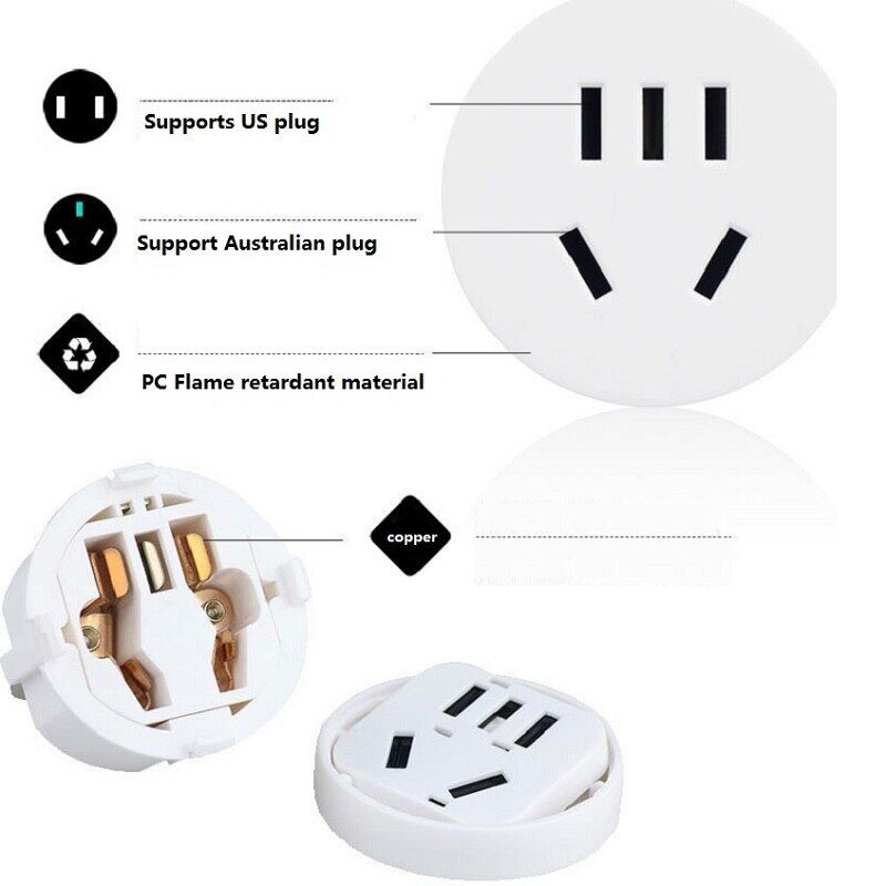 CN US AU to EU Plug 2Round Pin 4.8 power AC adapter Converter Travel ...