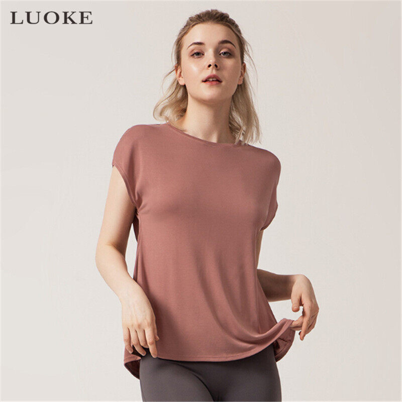 Luoke ของผู้หญิงหลวมแห้งเร็วเสื้อผ้าออกกำลังกายกีฬายอดนิยมวิ่งแขนสั้น ...