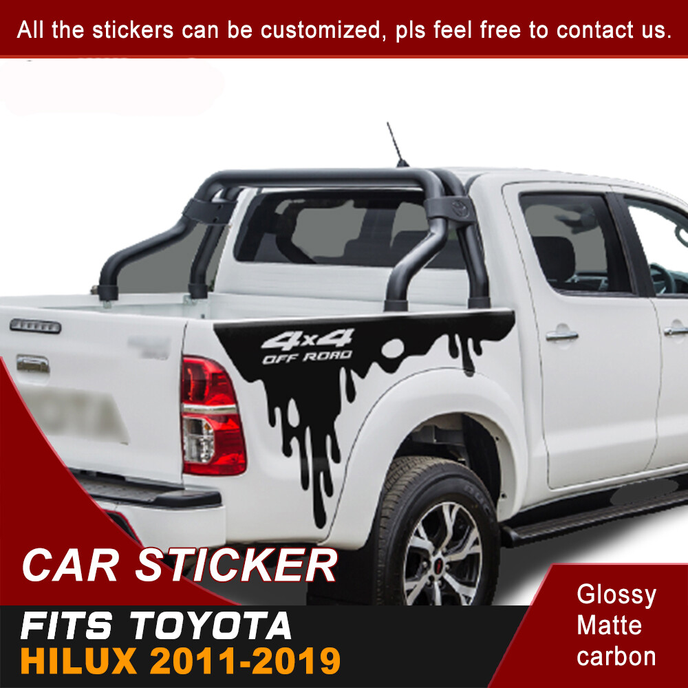 2Pcs Custom Stickers For Toyota Hilux 2015 2016 2017 2018 2019 Mudsling ...