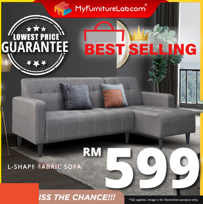 SAPPHIRE L Shape Sofa L Shape Murah Sofa Ruang Tamu Living Room ...