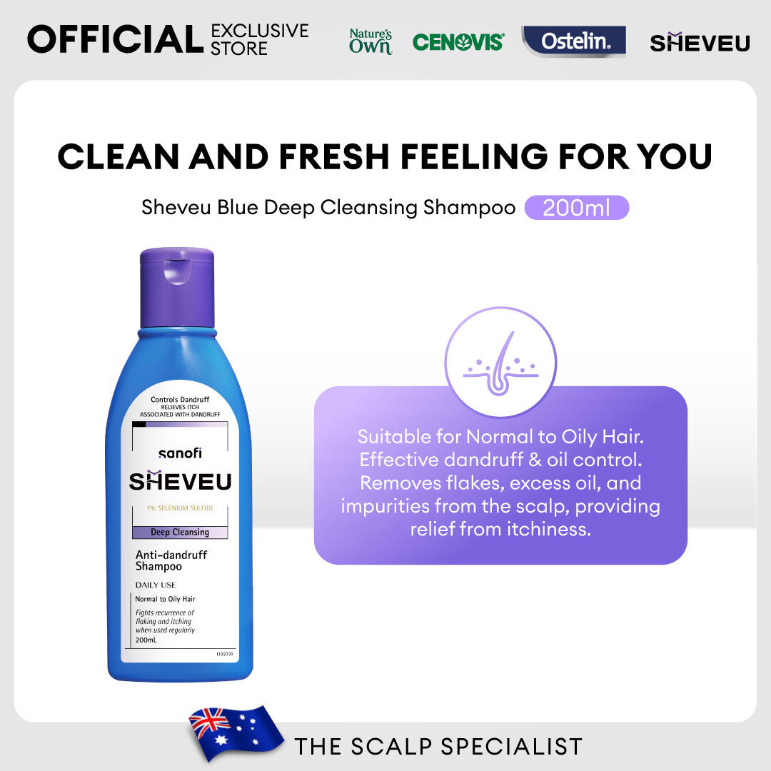 Sheveu Blue Deep Cleansing Anti-Dandruff Shampoo 200ml - Normal to Oily ...