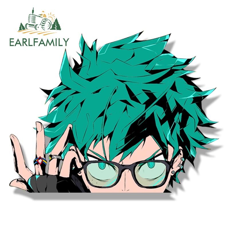 EARLFAMILY 13cm Street Punk Midoriya Izuku Fanart Peeker Car Sticker ...