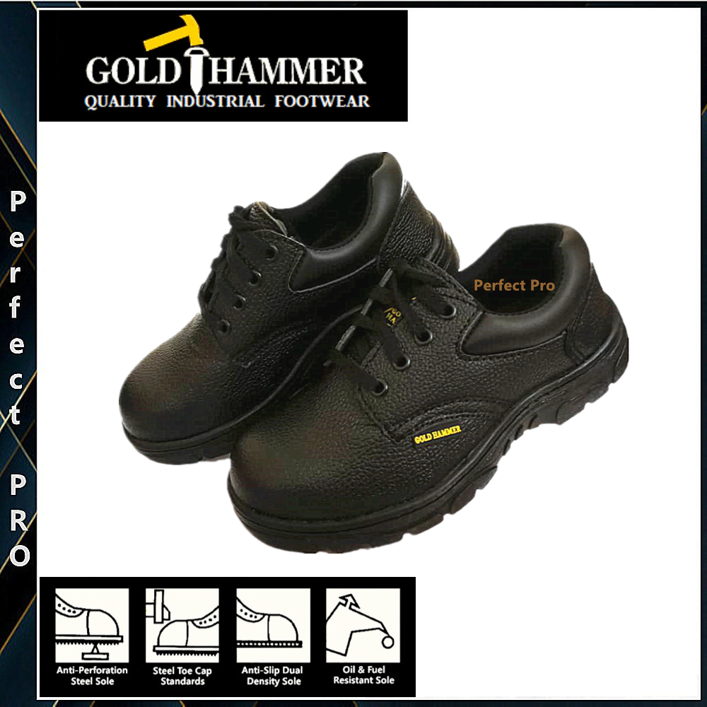 Gold Hammer Low Cut Lace Up Safety Work Shoes Steel Toe Cap Steel Mid ...