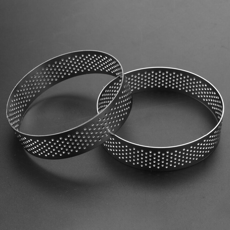 【Ready Stock&COD】24Pcs Circular Stainless Steel Porous Tart Ring Bottom ...