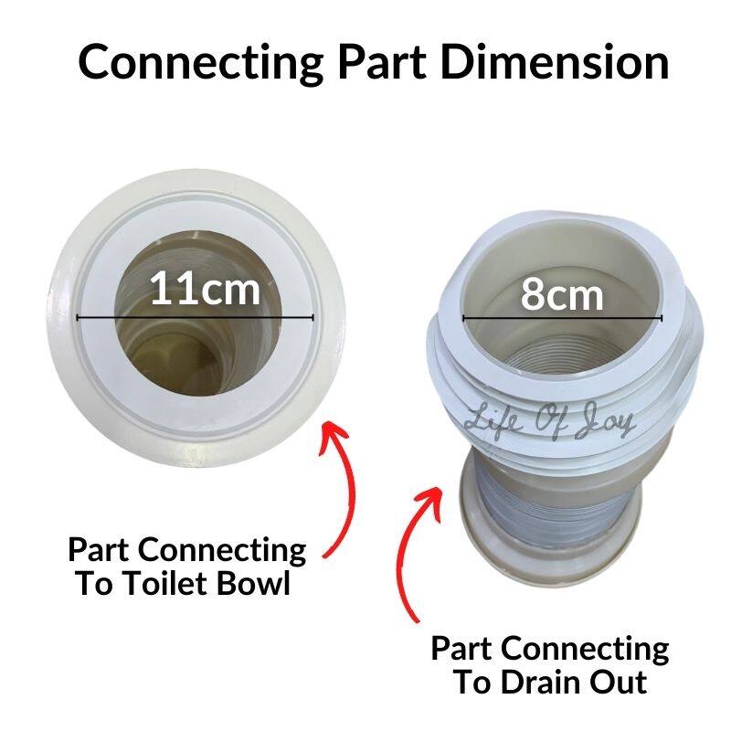 4” Flexible Offset Toilet Pan Connector Toilet Flexible Hose WC ...