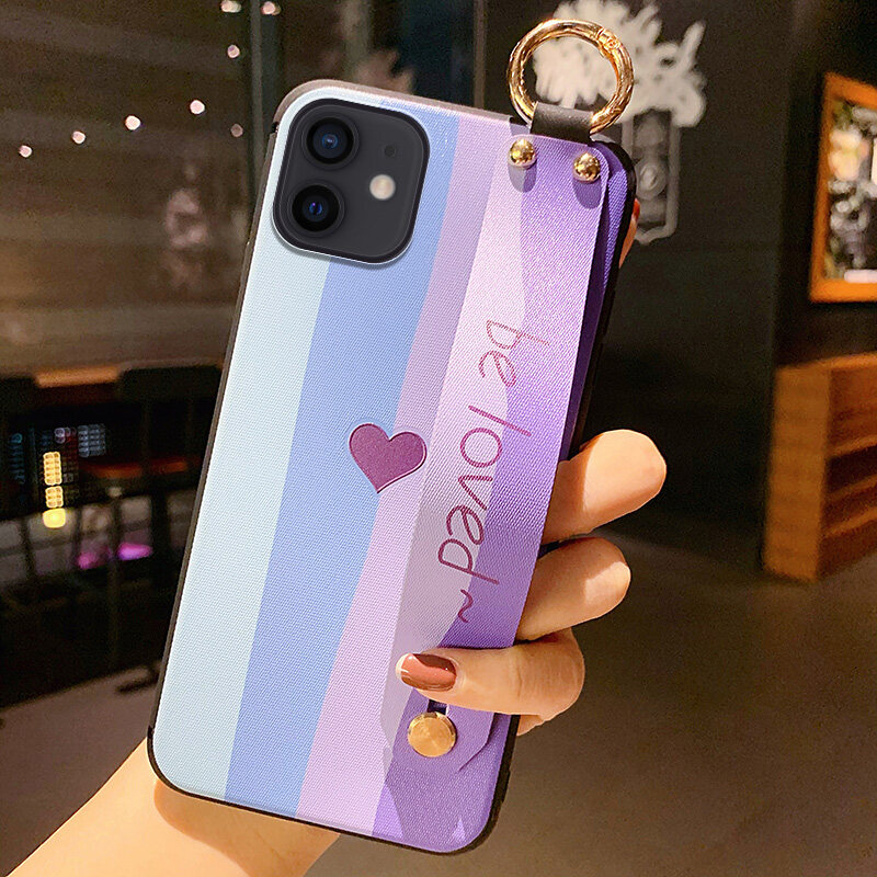 สายรัดข้อมือสายรุ้งเคสโทรศัพท์ Realme 7 Pro Realme6 5 Pro 6i 5i C17 C15 ...