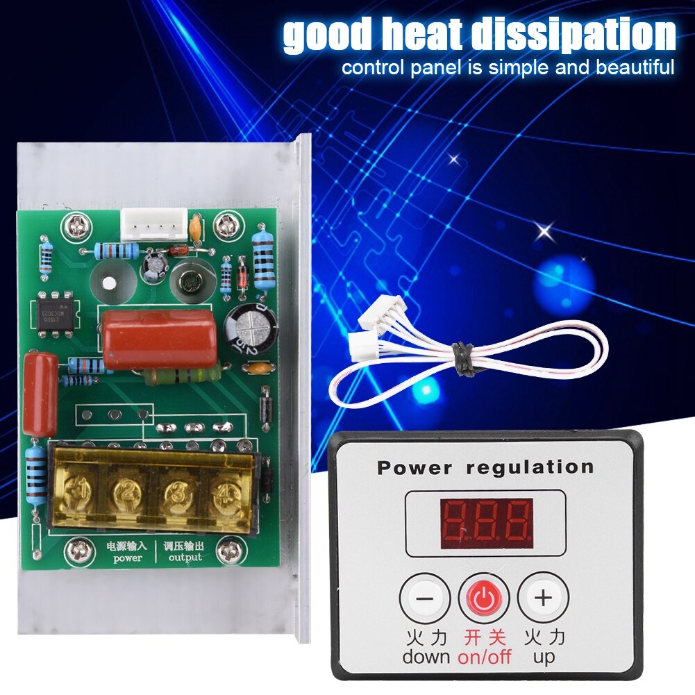 6000W SCR Digital Voltage Regulator Speed Control Dimmer Thermostat AC ...
