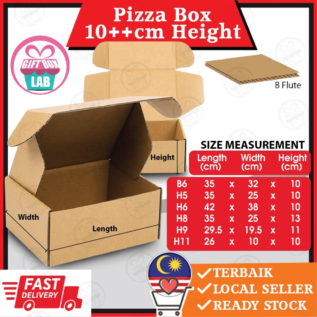 Pizza Box Carton Box Packing Box Packaging Box Kotak - Height 10CM | Lazada