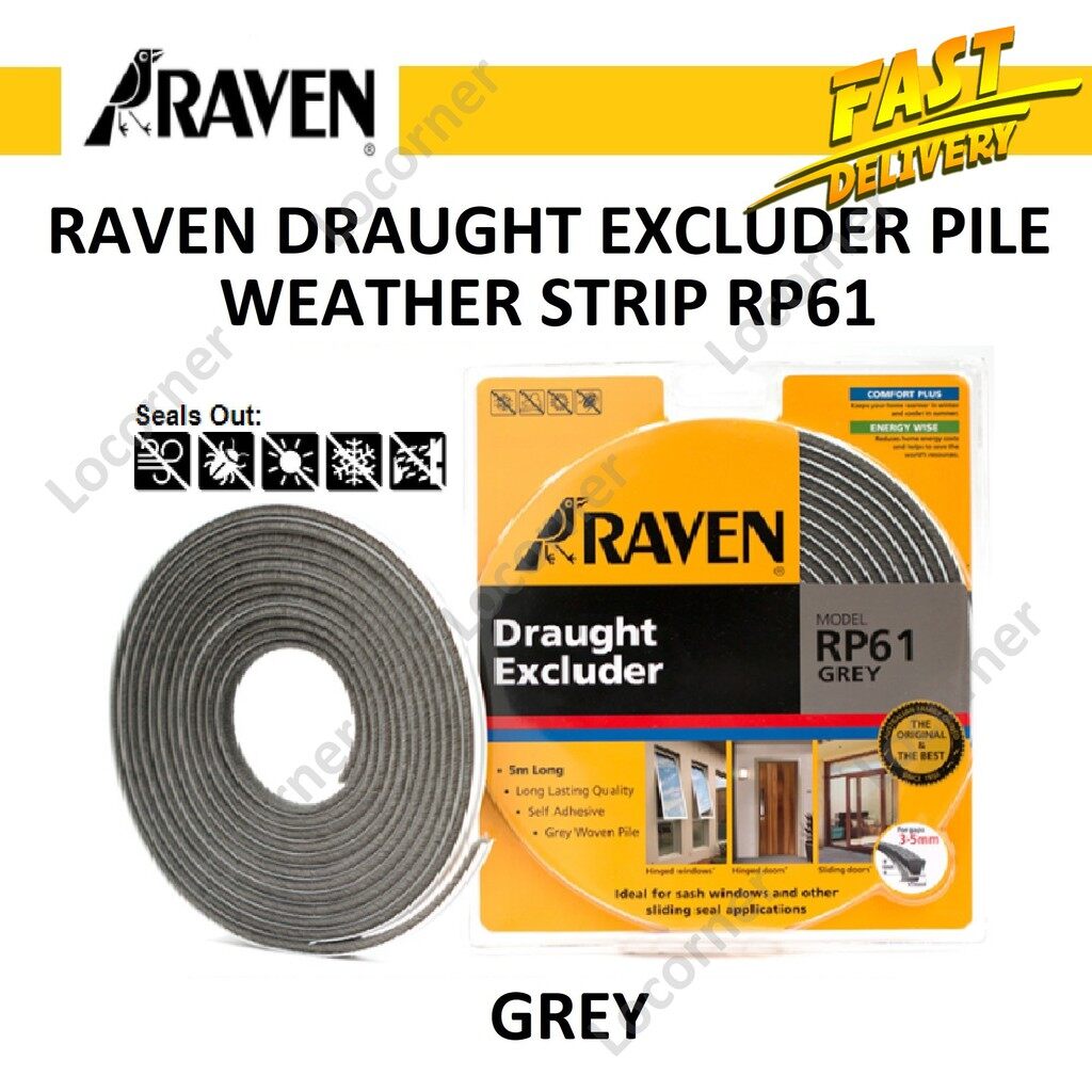 RAVEN RP61 DIY Draught Excluder Pile Weather Strip (Grey) 5m | Lazada