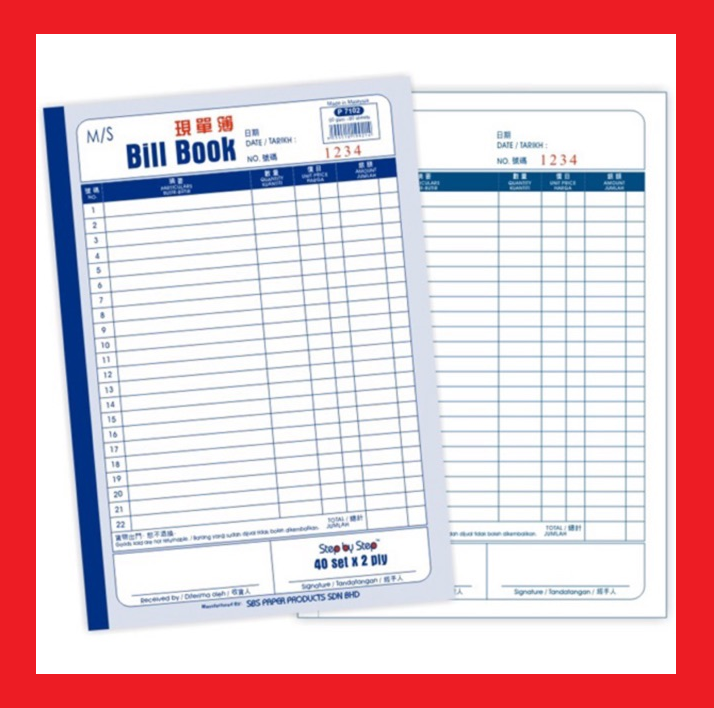 Bill Book Buku Bill Resit 2ply 3ply 7x10 Buku Bil Numbering 开单簿 发货单 ...