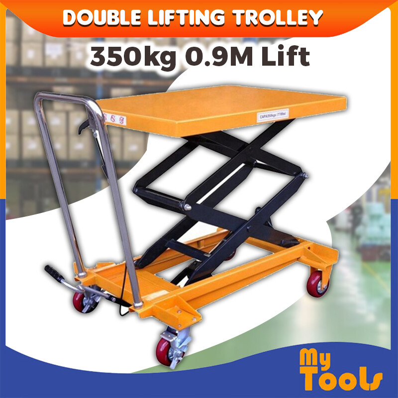 Mytools 350kg 1.3M Lift DOUBLE LAYER Table Lifting Trolley Scissor Lift ...