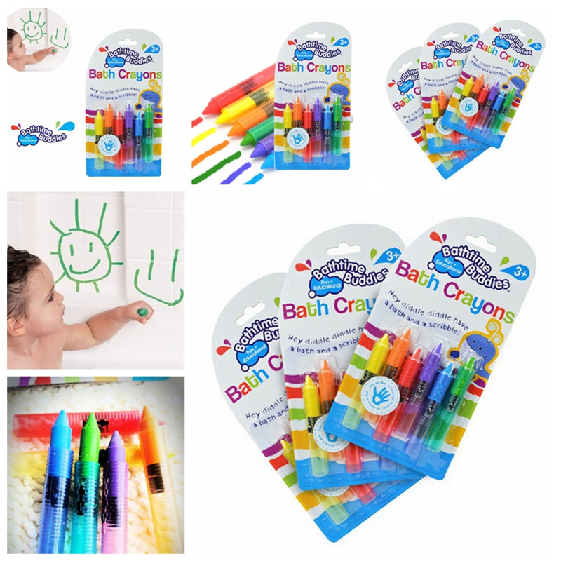 CAT 6pcs Baby Kids Children Bathtime Erasable Safety Level Bath Crayon ...
