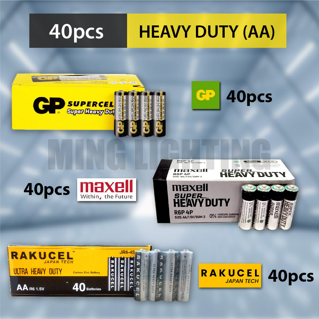 [Genuine] GP Rakucel Maxell Bateri AA AAA Battery Super Heavy Duty ...