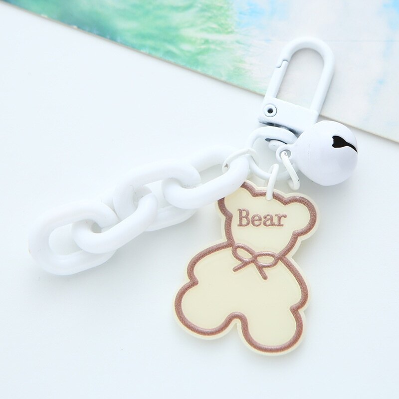 Goodset acrylic Bell Bear Keychain Creative Cute Chain Letter Key ...