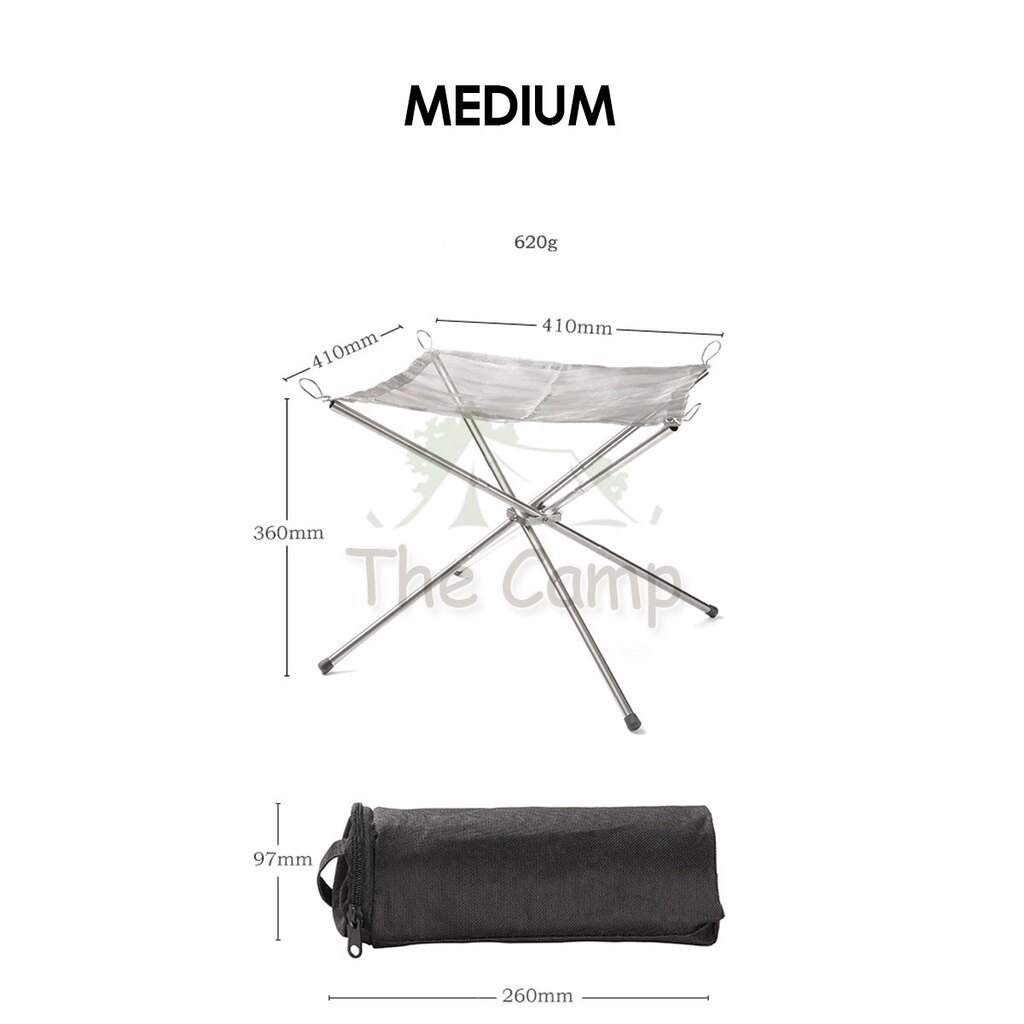 Outdoor Camping 304 Stainless Steel Mesh Fire Pit Portable Foldable ...