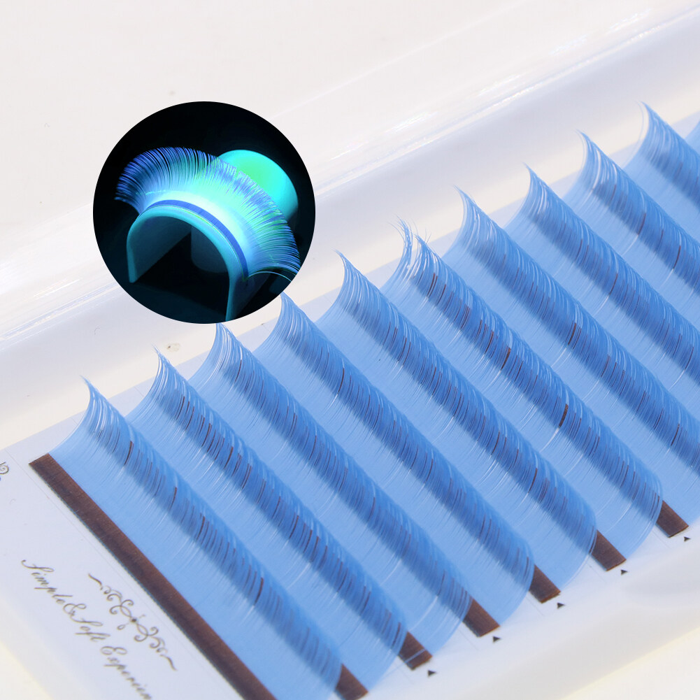 Hittime สี UV Neon Eyelash Glow In The Dark Lash Extenions Fluorescent ...