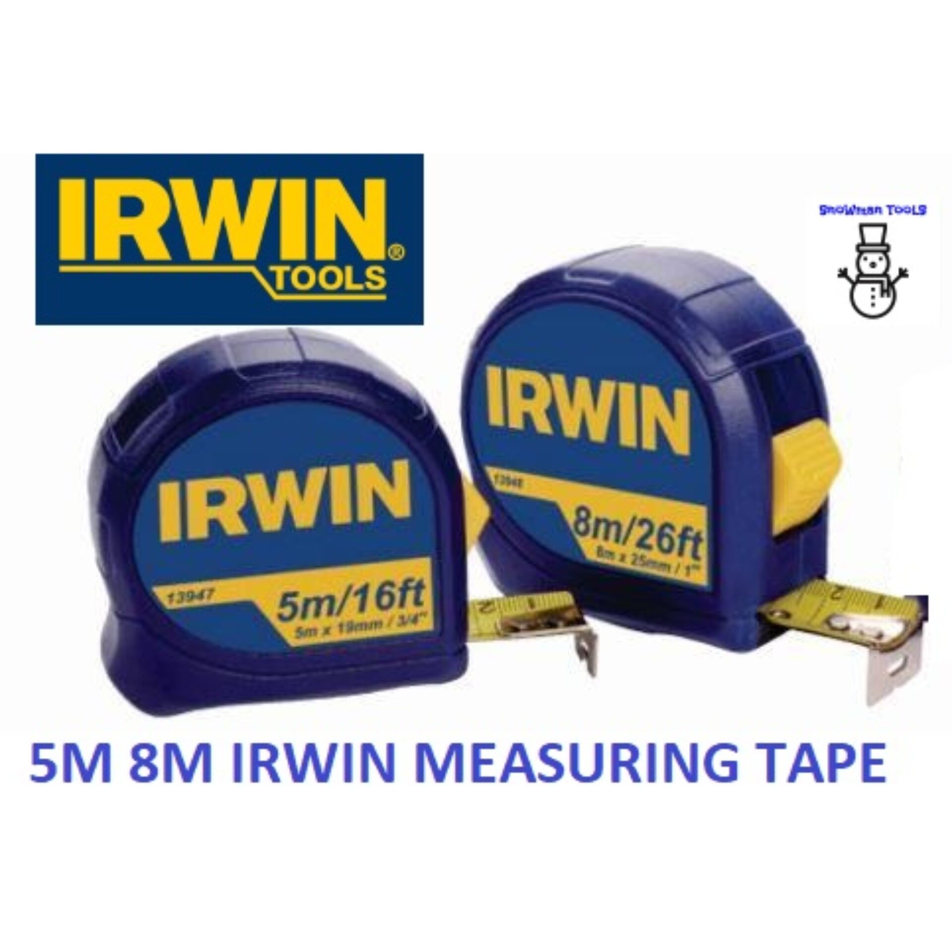 IRWIN 5M 8M MEASURING TAPE BASIC RULER MEASUREMENT MEASURER, 5M 16FEET ...