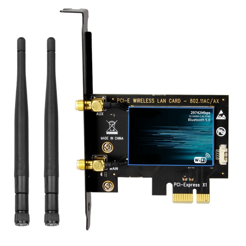 2974Mbps WiFi 6 Wireless PCI-E Network Card 5.0 Dual Band 2.4G/5GHz ...