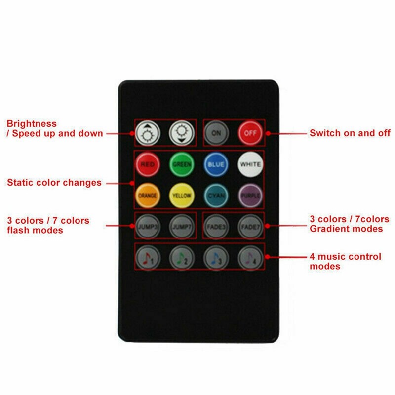 รีโมตควบคุมเพลง 20 Keys IR REMOTEเซ็นเซอร์เสียงสำหรับ 5050 3528 5630 ...