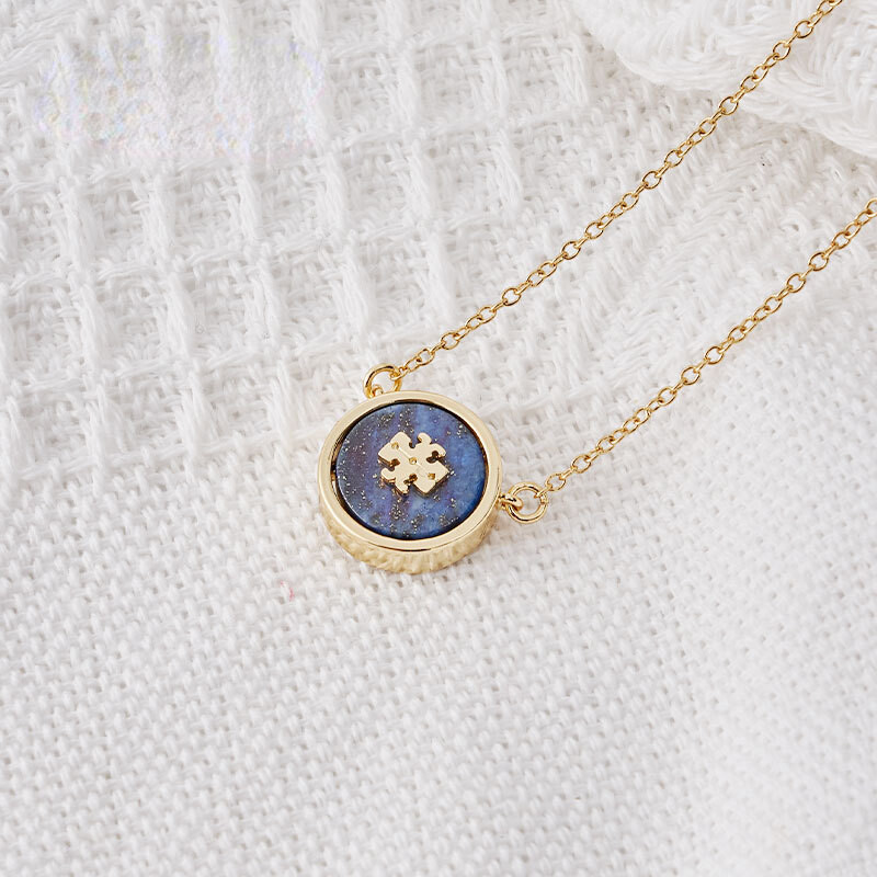 Tory Burch สร้อยคอแฟชั่นเครื่องประดับ Double T-Letter สร้อยคอจี้กลมใน ...