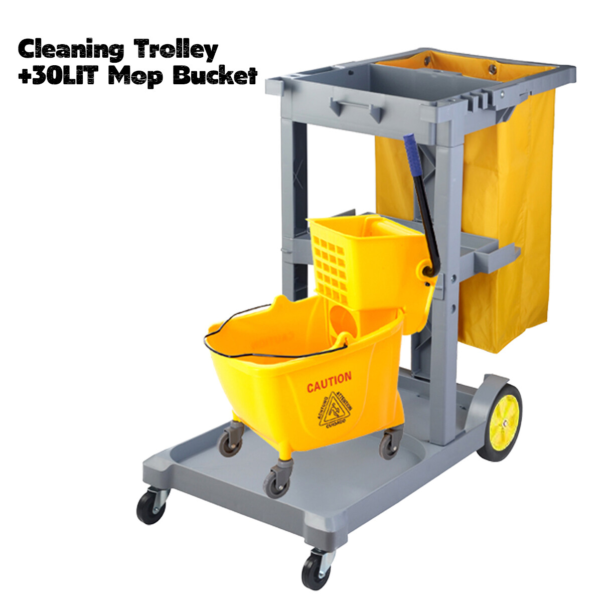 Cleaning Trolley Cart With Mop Bucket Wheel Housekeeping Cleaner ...
