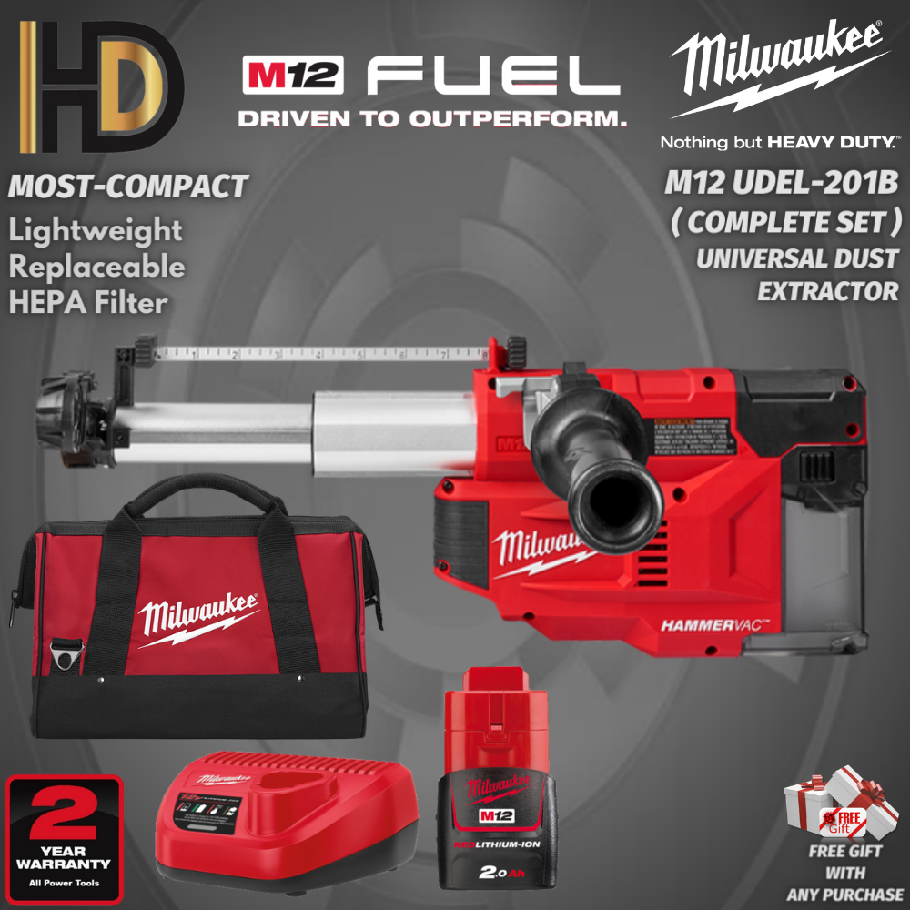 Milwaukee M12 UDEL HAMMERVAC™ Universal Dust Extractor / Most Compact ...