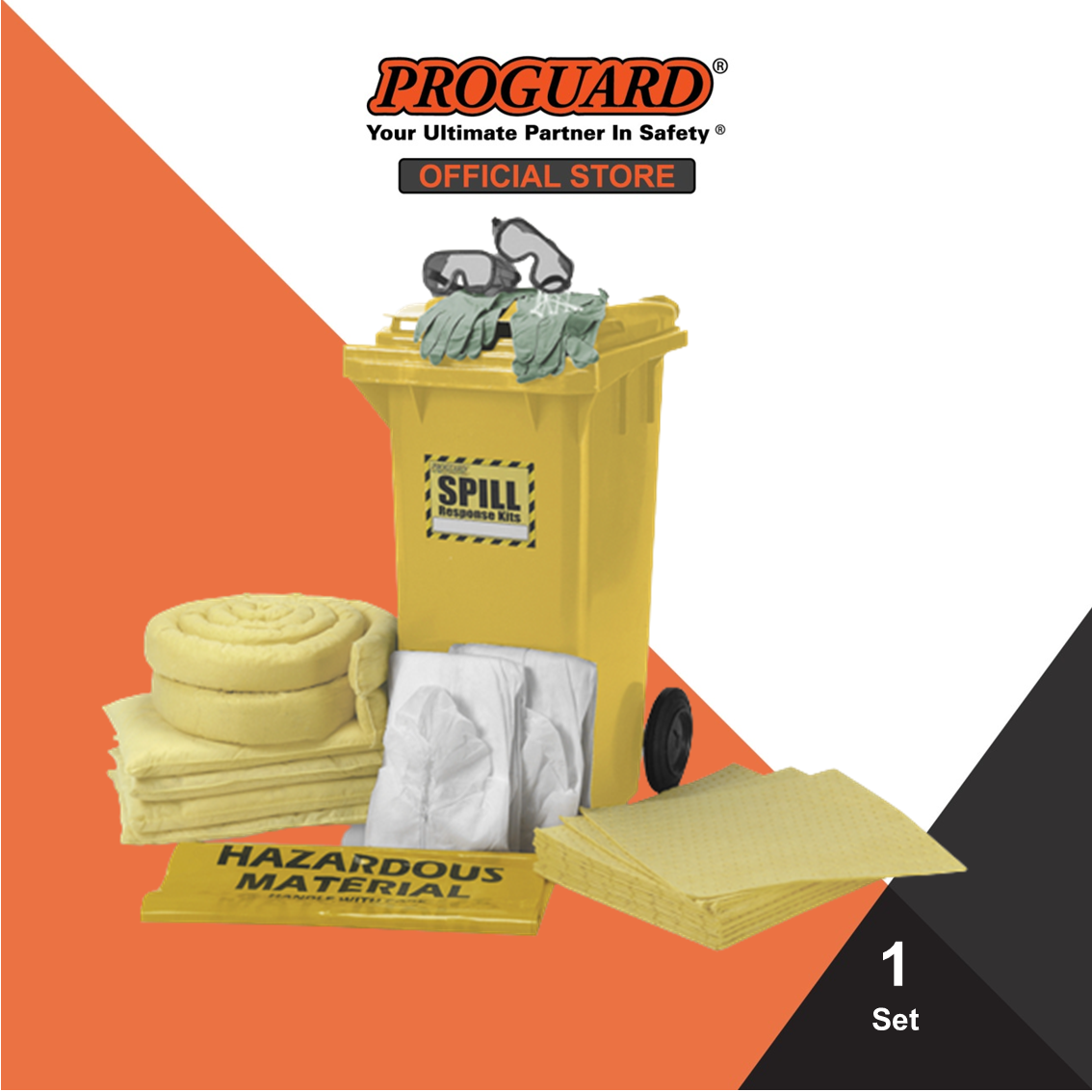 Proguard 120 litre Dispenser Spill Kit Cart - Chemical Only | Lazada