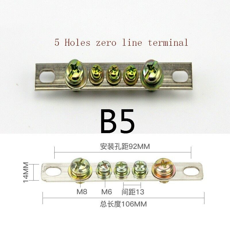 1 Pcs 5HOLE 7HOLE 10HOLE Copper Strip Row Terminal Copper Bar Power ...