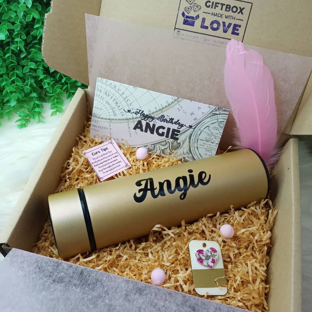 Custom made name LED Thermos Flask Bottle Customize Name Sticker GIFT ...