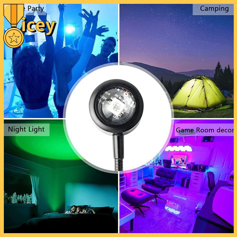 สินค้าใหม่ในสต็อก LED Sunset Lamp 100lm Usb ชาร์จ Rainbow Neon Night Light Projector สำหรับตก ...