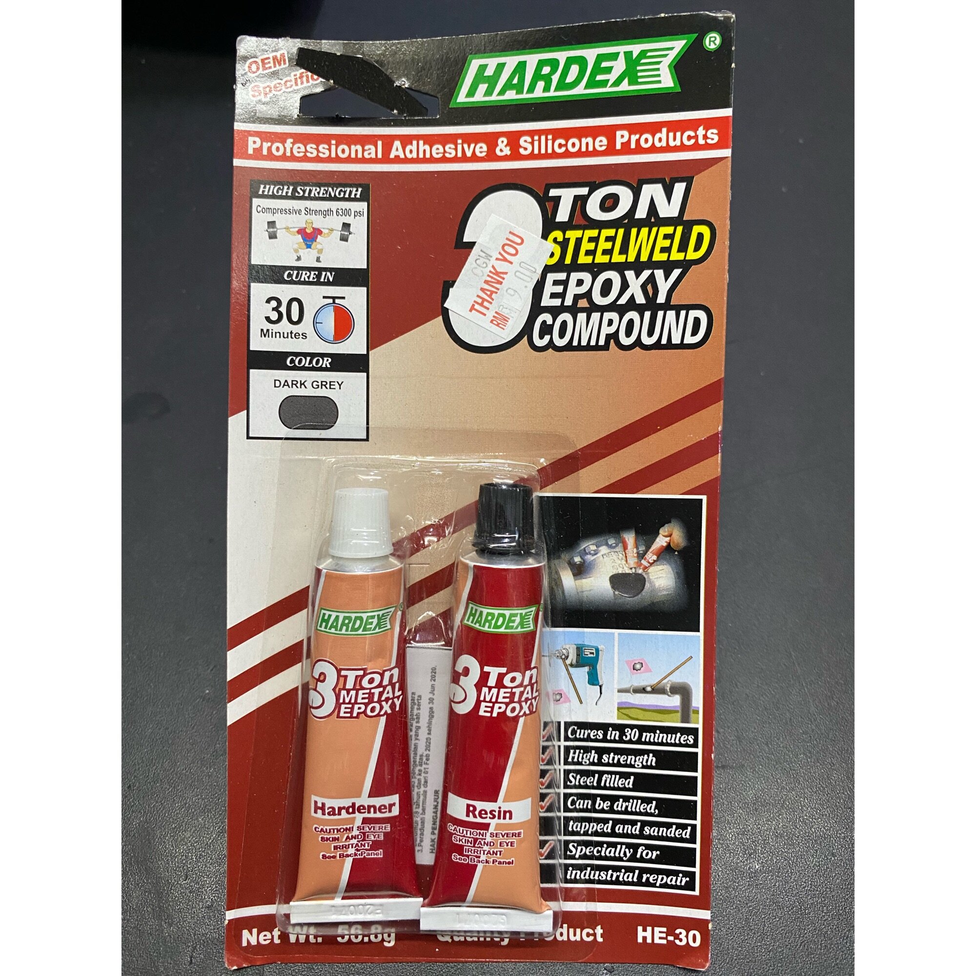 HARDEX 3 Ton Steelweld Epoxy Compound ( HE-30) | Lazada