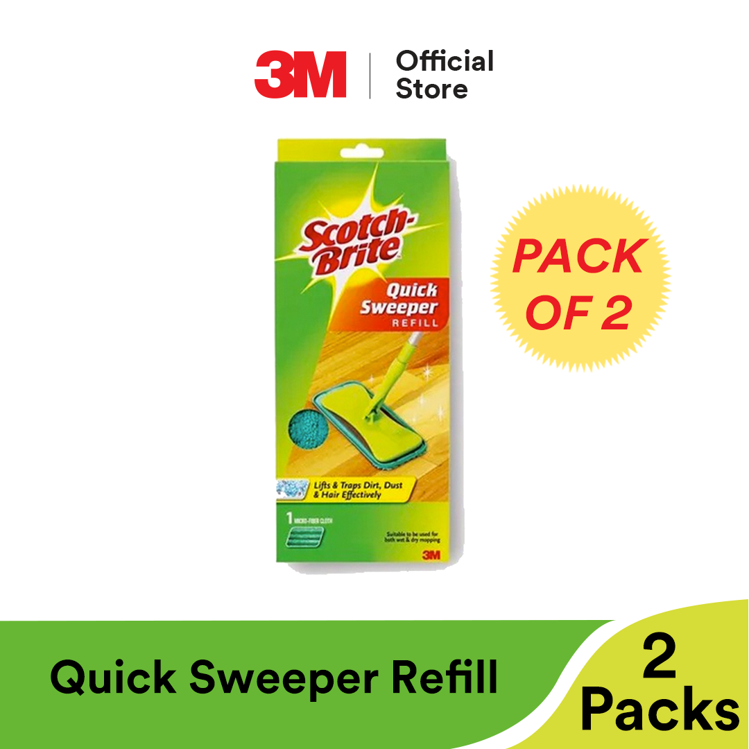 3M Scotch Brite Quick Sweeper Flat Mop Refill - Wet Dry Cleaning ...
