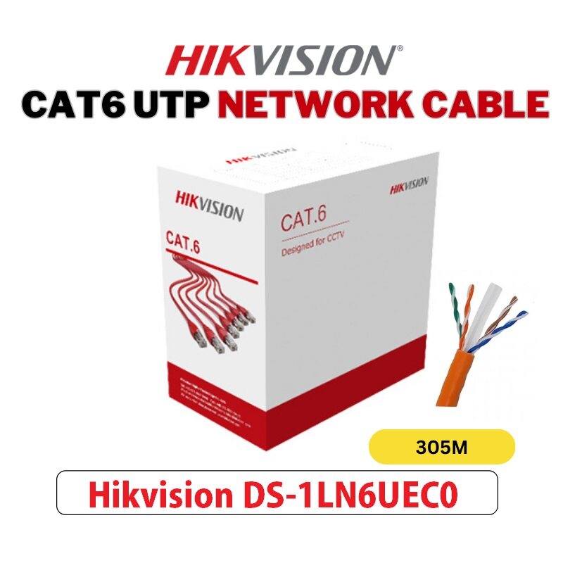 Hikvision DS-1LN6UEC0 CAT6 24AWG U/UTP PVC Sheath Network Cable ...
