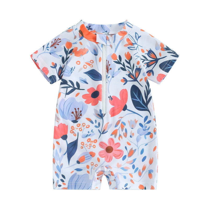 Thorn Tree Baby Girls Rash Guard Swimsuit Playsuits Watercolour Print ...