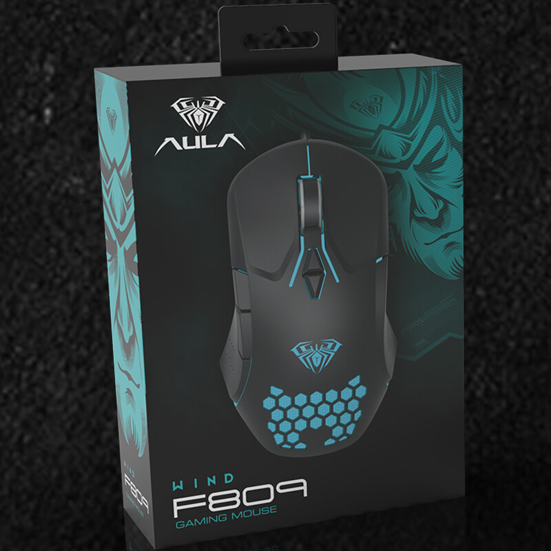 AULA F809เมาส์สำหรับเล่นเกมส์แบบมีสาย Backlit เมาส์แบบออปติคัล7ไฟ ...