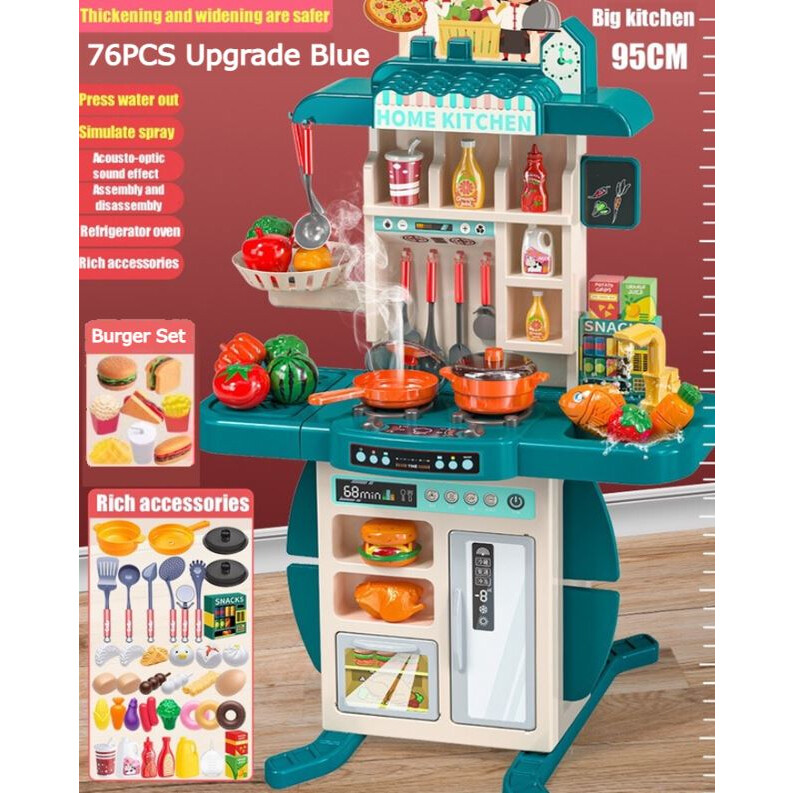 **Malaysia Seller** 95CM Height Kids boy girl Kitchen Toy Pretend Play ...