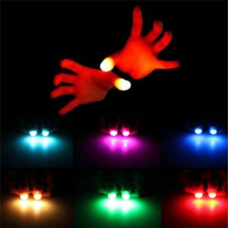 HONG Hot Sale 2Pcs Magic Super Bright Light Up Thumbs Fingers Trick ...