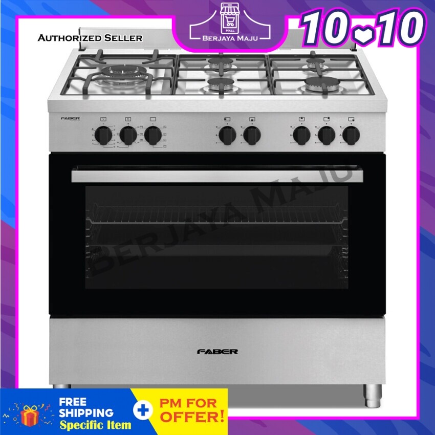 Faber 5 Burner 100L Free Standing Gas Cooker With Electric Oven FISSO ...