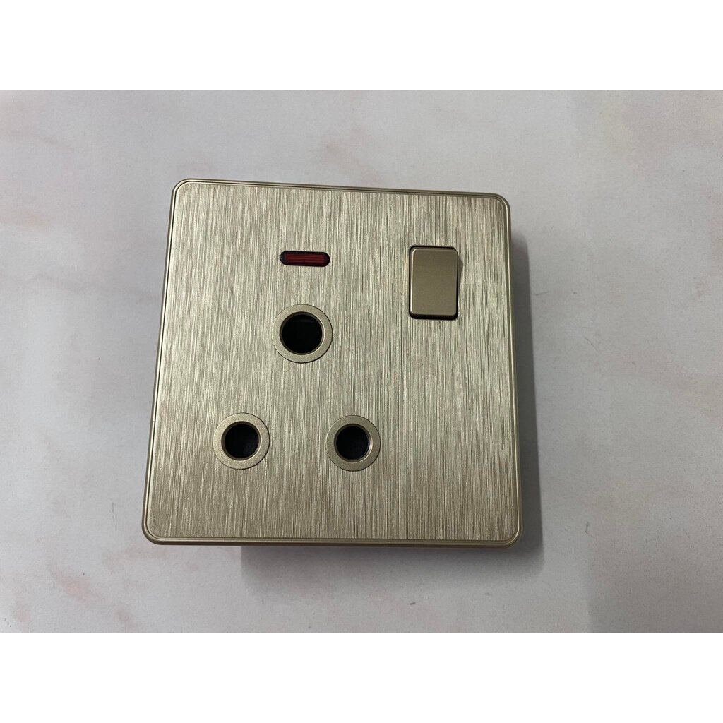 (ALL IN 1) Wooden Color PLUG SOCKET 13A 3pin +usb / ROUND SOCKET 15A ...