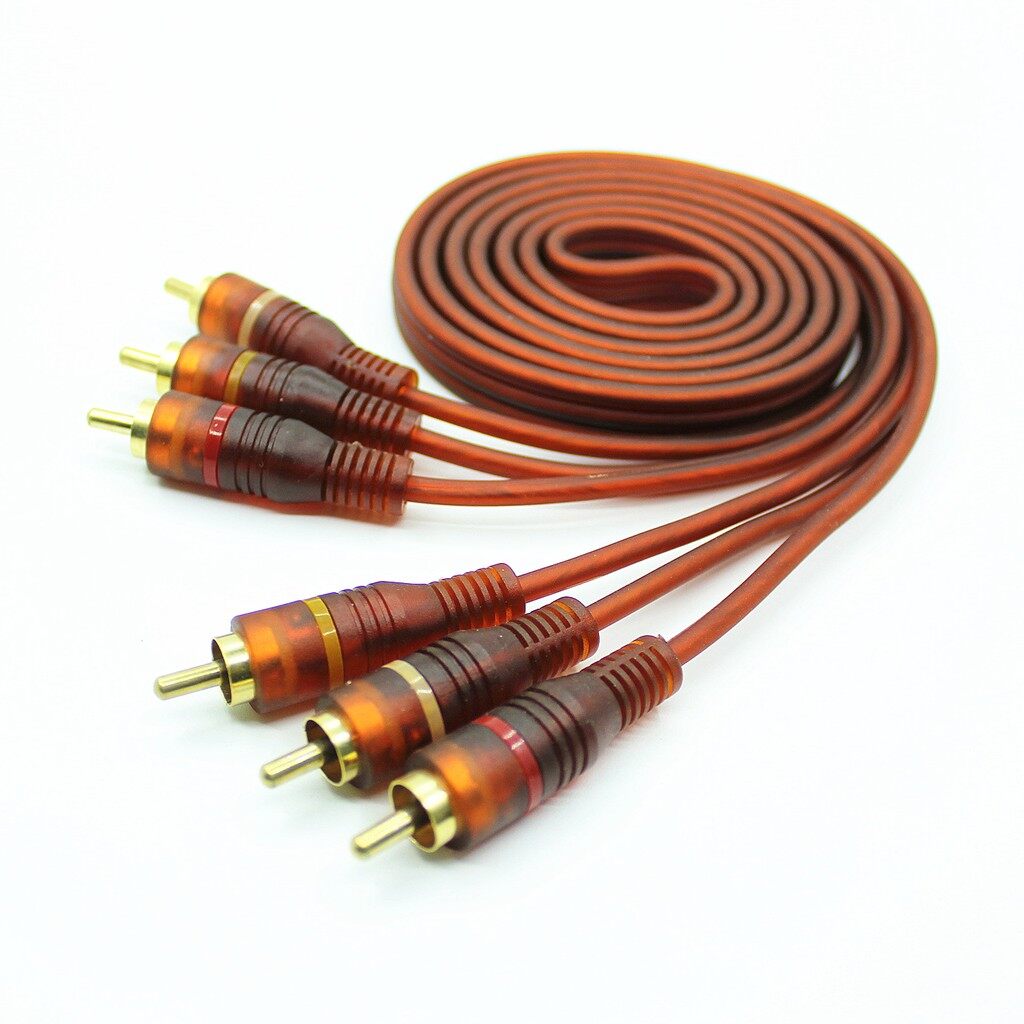 【1.5m/3m/5m/10m】Gold-Plated 3 RCA to 3 RCA AV Audio Video Cable Male to ...