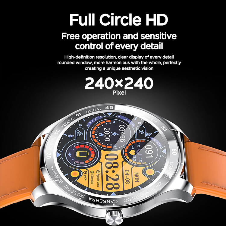 Uonevic สมาร์ทวอท์ช T50 45มม. Full HD กันน้ำโทรผ่านบลูทูธเตือนยาวสแตนด์ ...