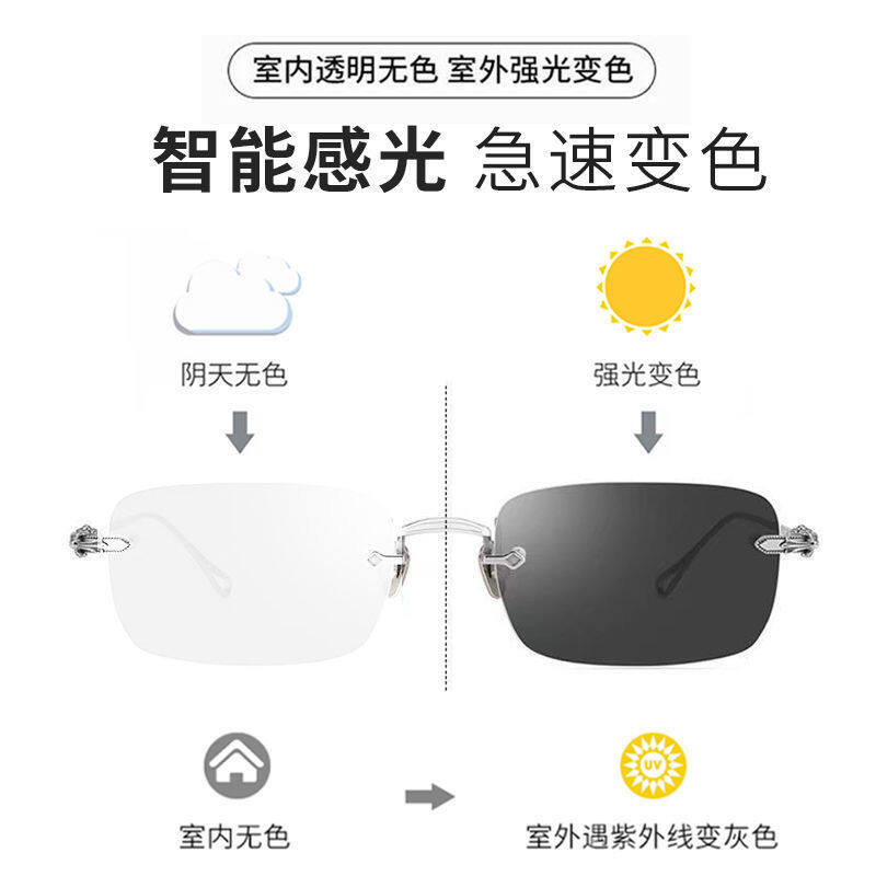 4 in 1 Photochromic Myopia Eyeglasses for Women -400 to 0 Anti Blue ...