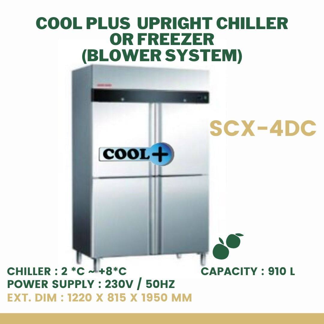 Stainless Steel 4 Doors Upright Chillers (Blower & Auto defrost Systems ...