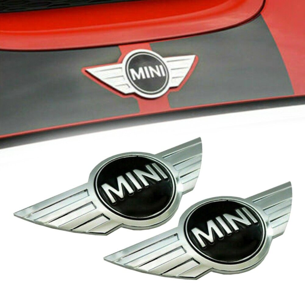 2PCS Auto Badge Logo Front Bonnet Rear Boot Chrome Metal Decor Emblem ...