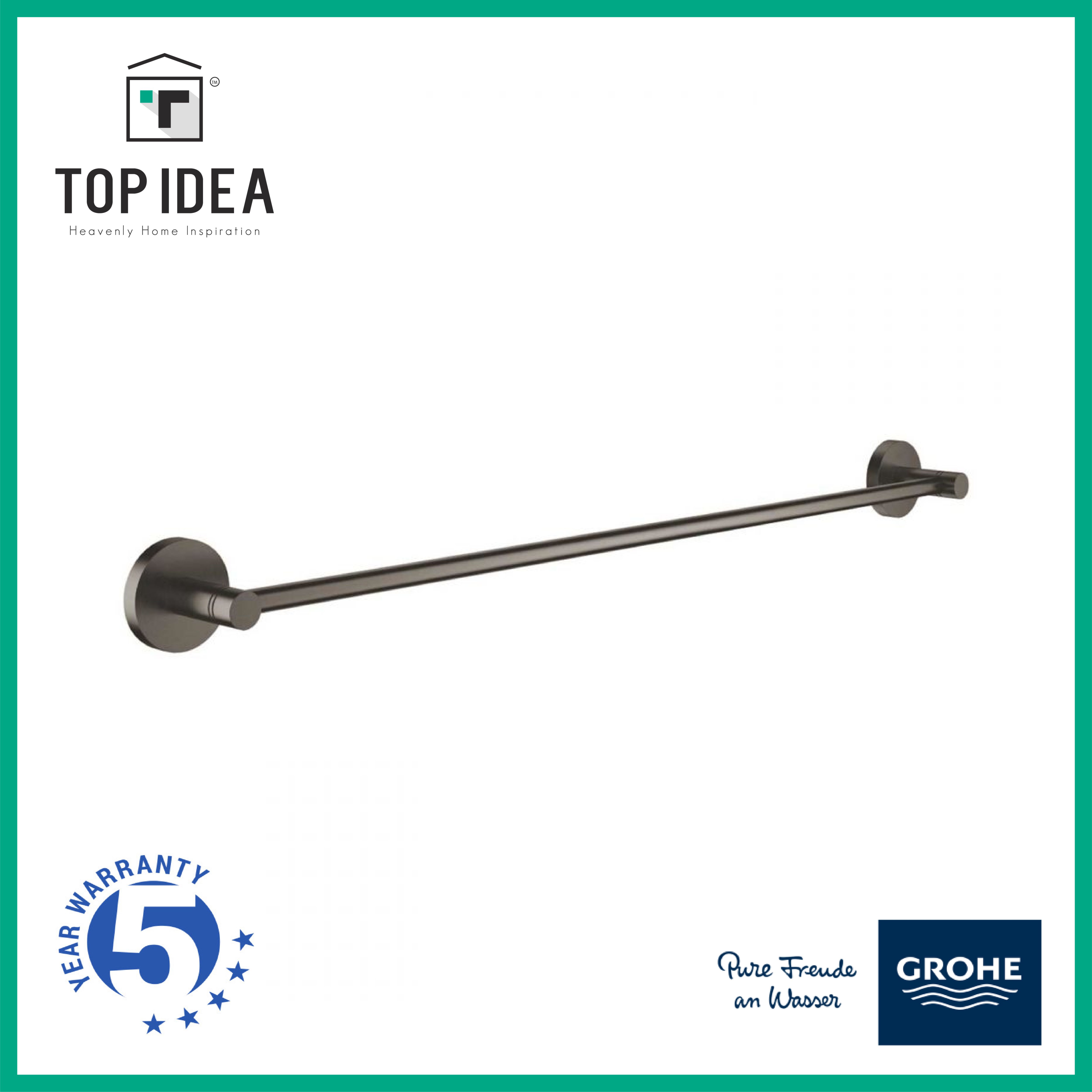 GROHE 600mm Essentials Towel Holder | Metal | Black | GROHE StarLight ...